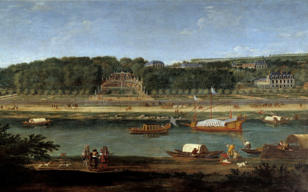 Vue du château de Saint Cloud avec la galerie royale sur la Seine