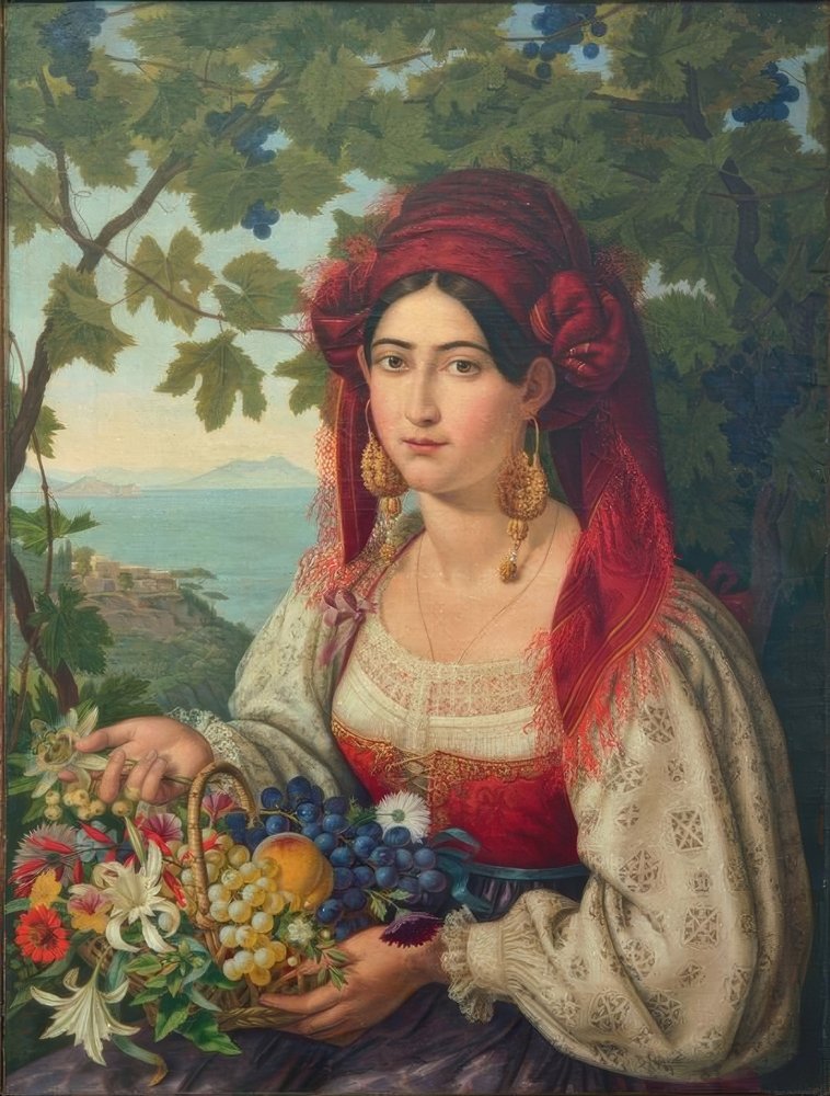 Adolf Senff, Portrait d'une Italienne | Adolf Senff