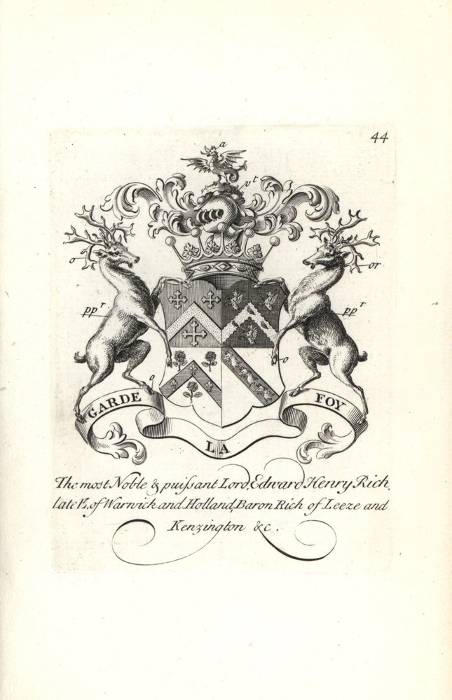 Blason et armoiries de Lord Edward Henry Rich, 7e Comte de Warwick et ...