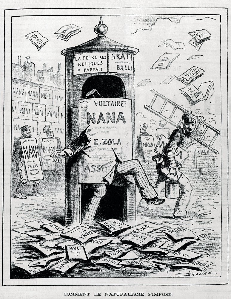 Comment le naturalisme est imposé : dessin satirique sur le roman ...