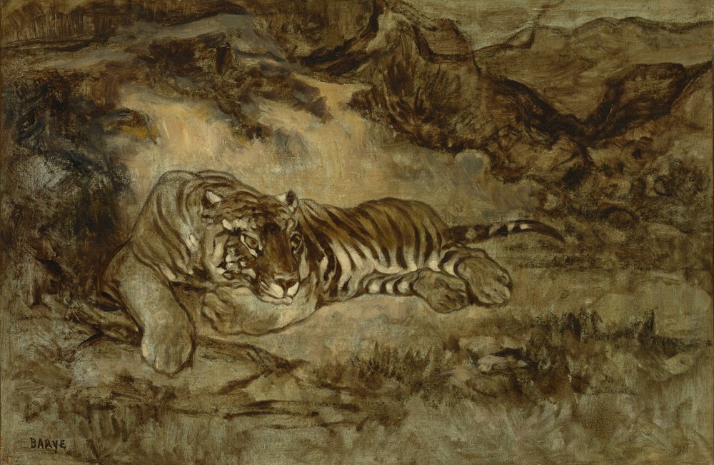 Tigre au repos, vers 1850-70 | Antoine Louis Barye