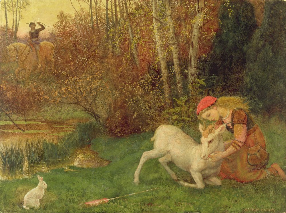 La Biche blanche, vers 1870 | Arthur Hughes | Estampe d'art