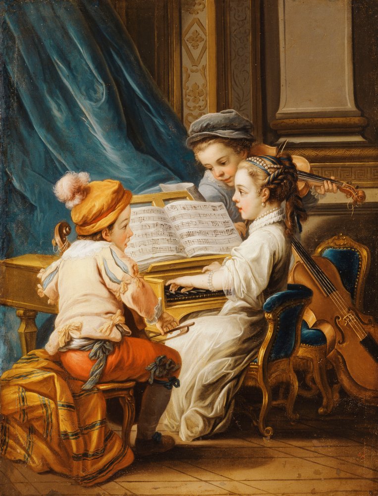 Les quatre arts - Musique | Carle van Loo | Estampe d'art