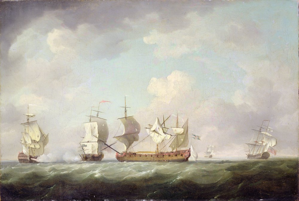 La capture du 'Marquis d'Antin' et du 'Louis Erasme', vers 1745-55