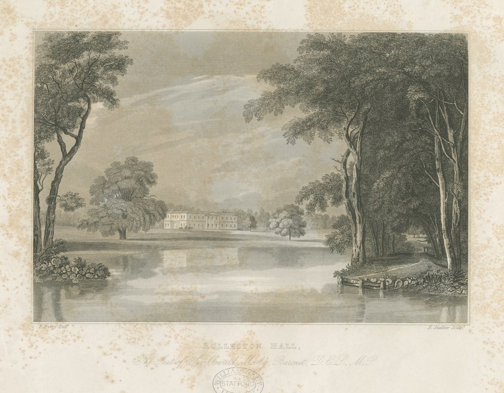 Rolleston Hall : gravure sur ligne, nd [c 1840] | E Stalker