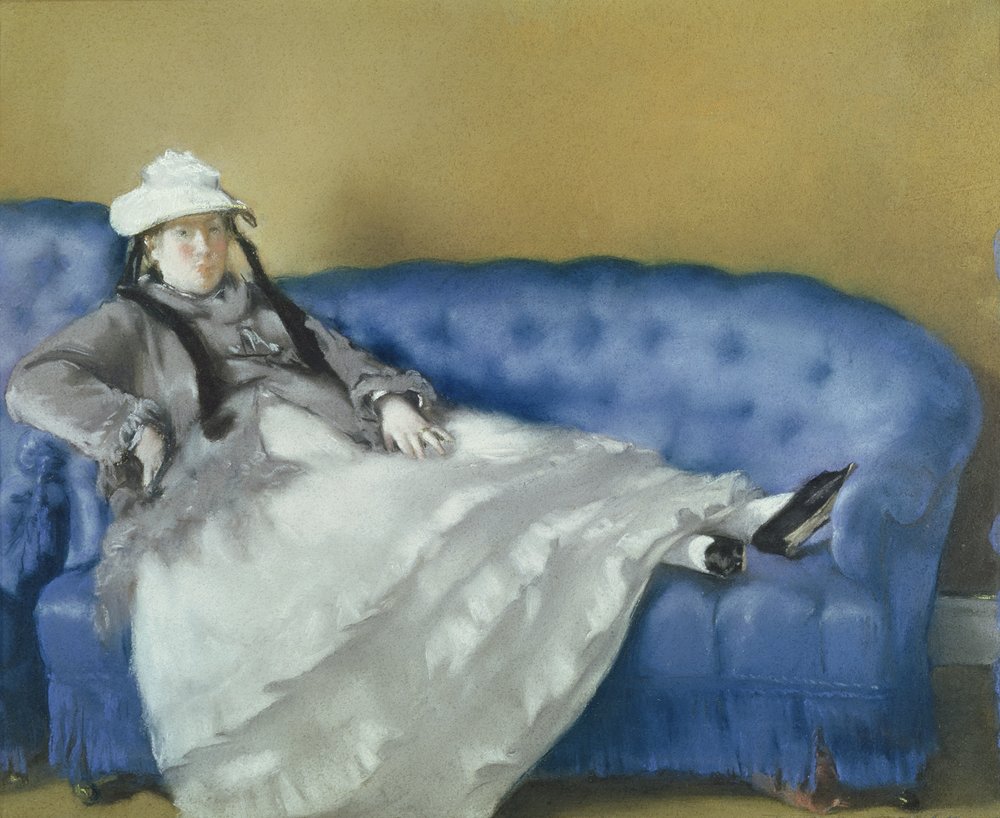 Madame Manet sur un canapé bleu, 1874 | Édouard Manet