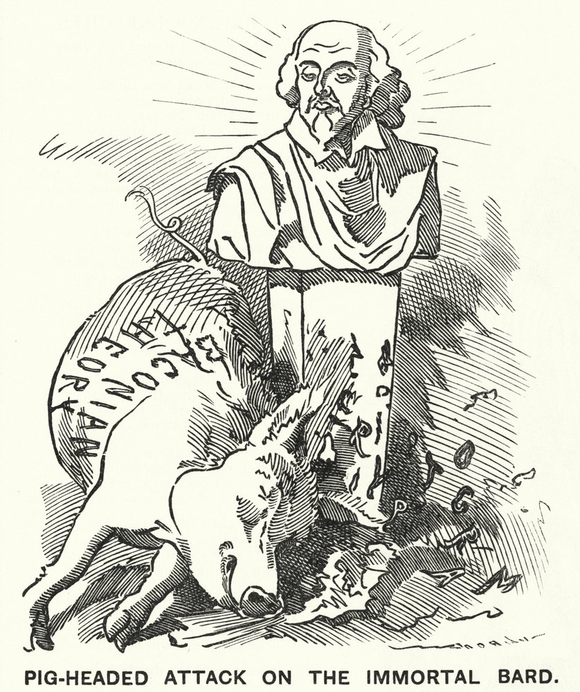 Caricature de Punch : Attaque bornée contre le Barde immortel - la ...