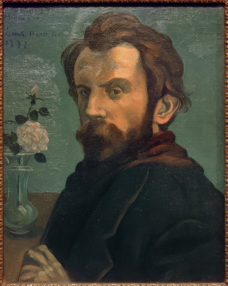 Autoportrait avec vase de fleurs | Emile Bernard