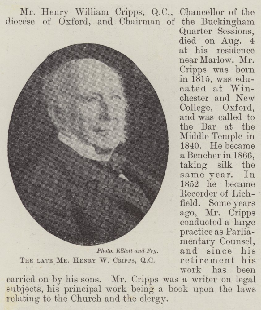 Feu M. Henry W Cripps, QC | English Photographer