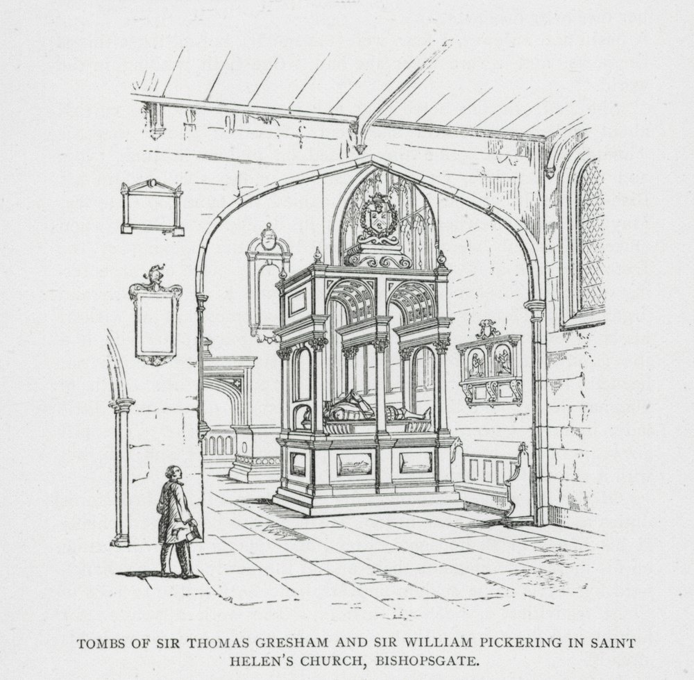 Tombes de Sir Thomas Gresham et Sir William Pickering dans l'église ...