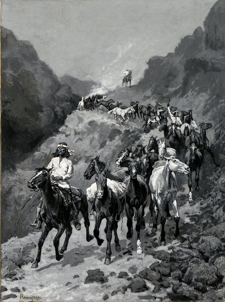 Geronimo et sa bande revenant d'un raid au Mexique