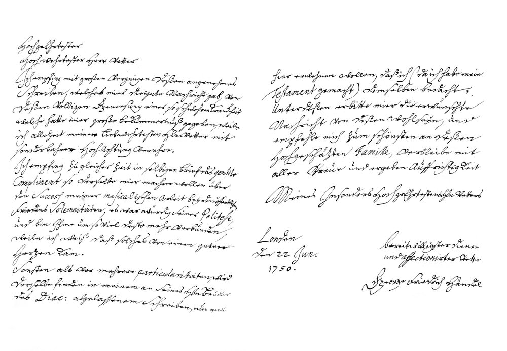 Lettre de George Frideric Handel, 1750 | Estampe d'art