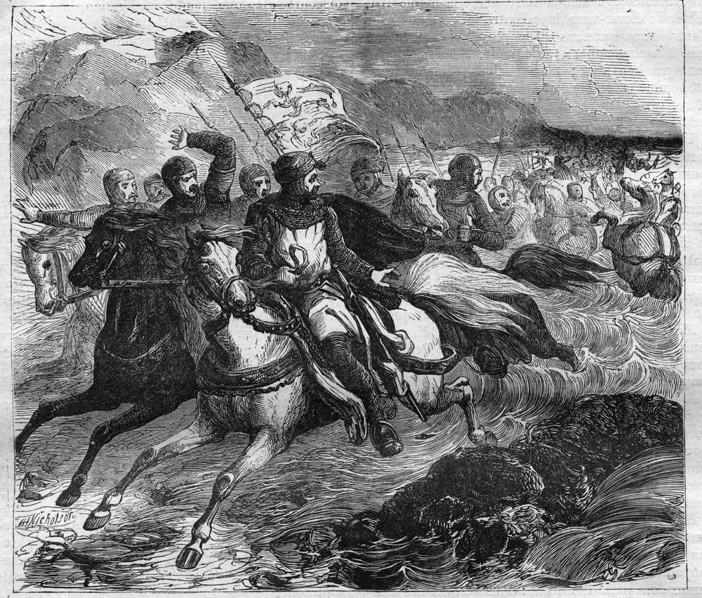 Fuite de l'empereur Henri IV (1050-1106) à Oppenheim poursuivi par le ...