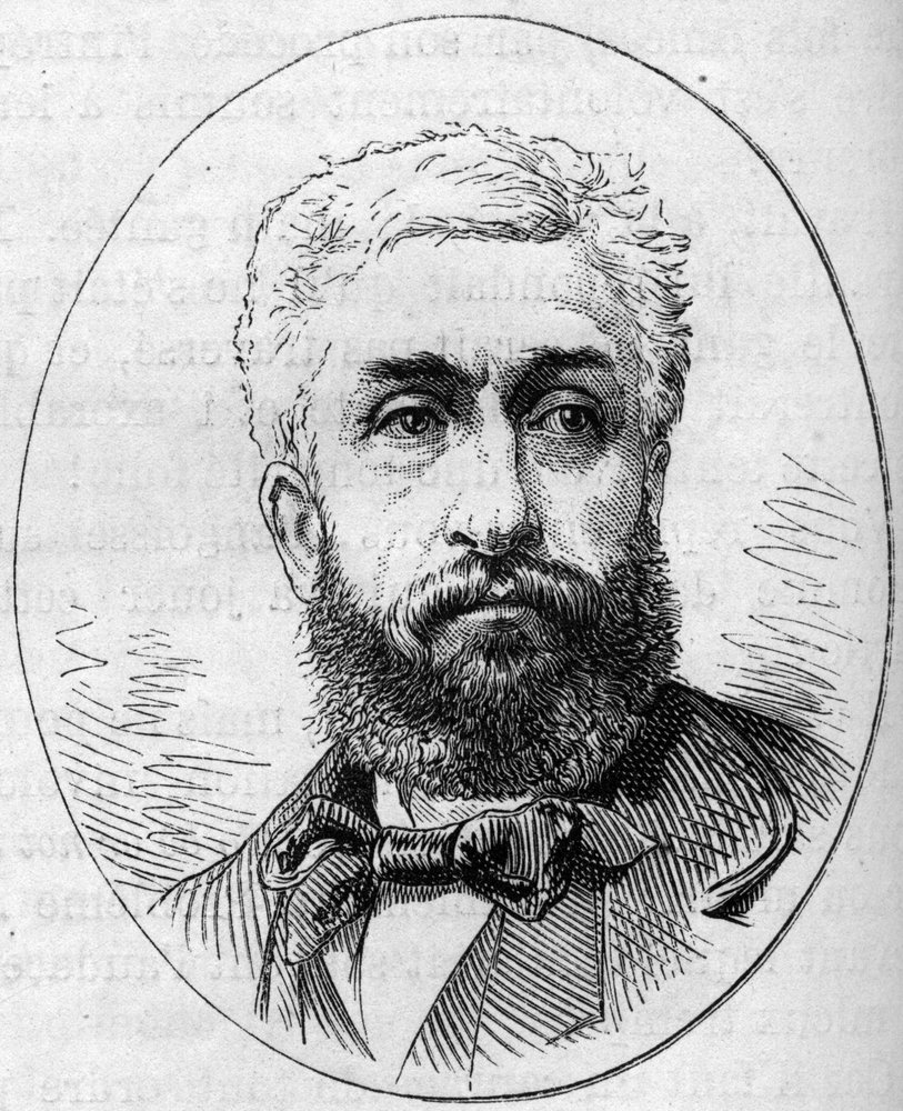 Portrait de Philippe Rousseau, peintre français. Gravure dans "Le Monde ...