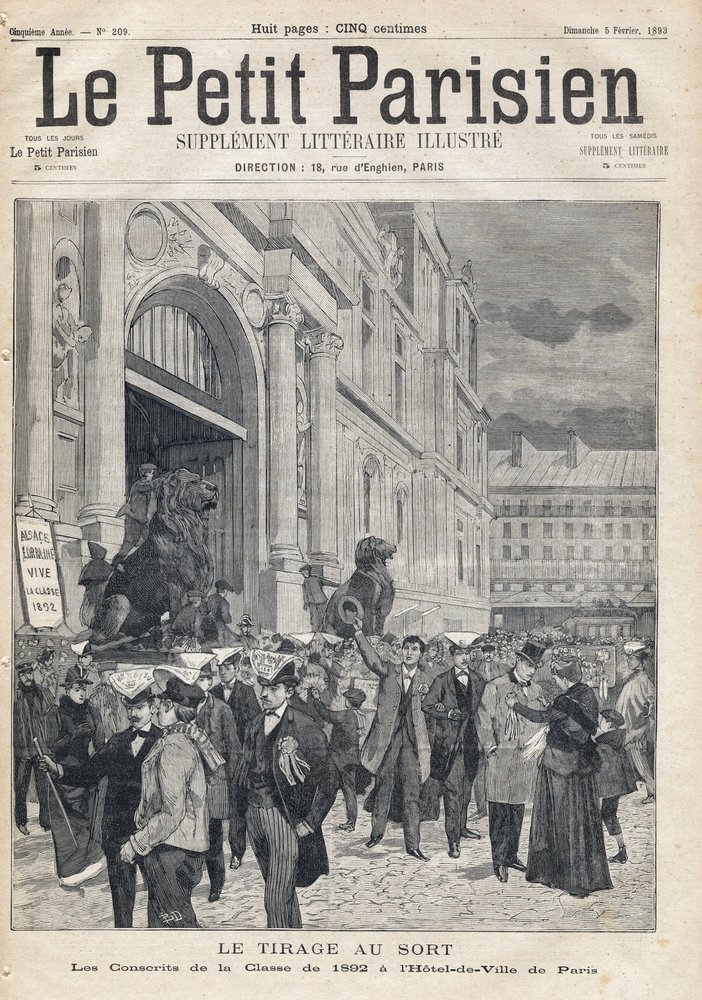 Le tirage au sort : les conscrits de la classe de 1892 à l'Hôtel de ...