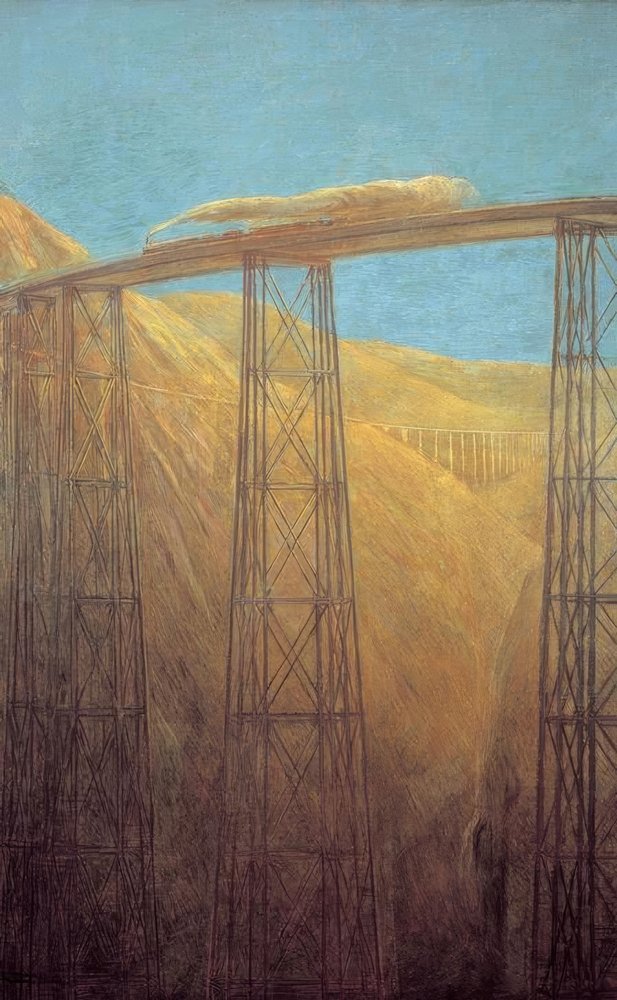 La ferrovia del Pacifico | Gaetano Previati | Estampe d'art