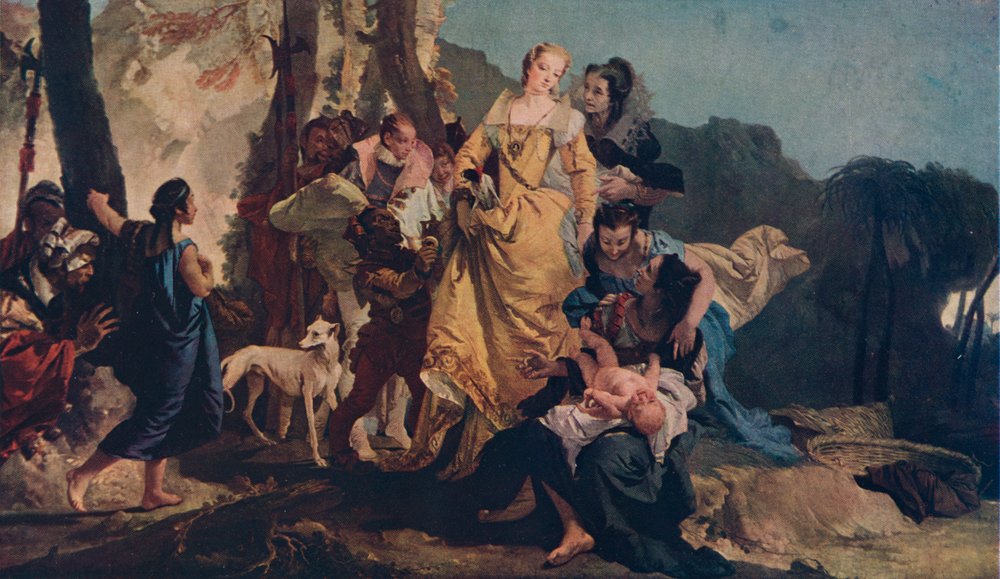 La découverte de Moïse, vers 1730 | Estampe d'art