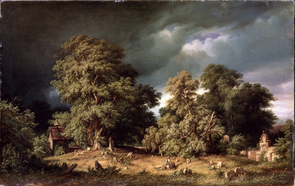 Le vieux cimetière | Gustav Adolf Closs | Estampe d'art