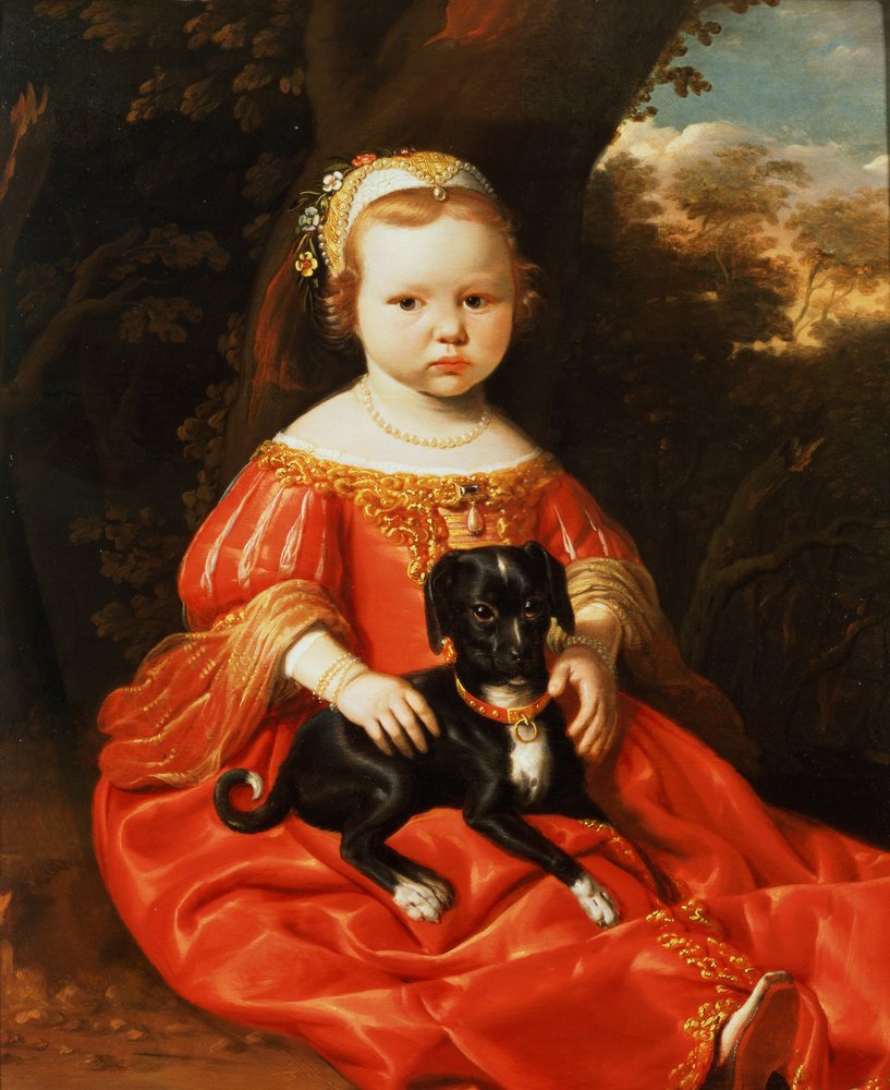 Portrait d'une fille avec un chien | Jacob Gerritsz Cuyp