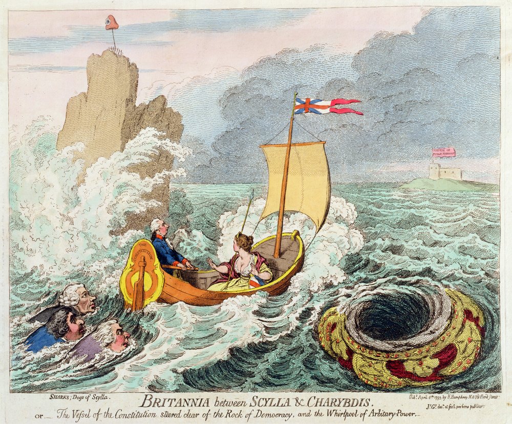 Britannia entre Scylla et Charybde, ou Le navire de la Constitution ...