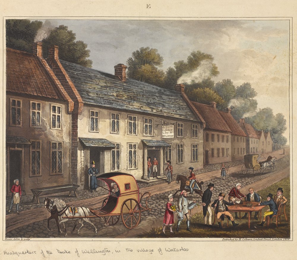 Quartier général du duc de Wellington dans le village de Waterloo, de ...