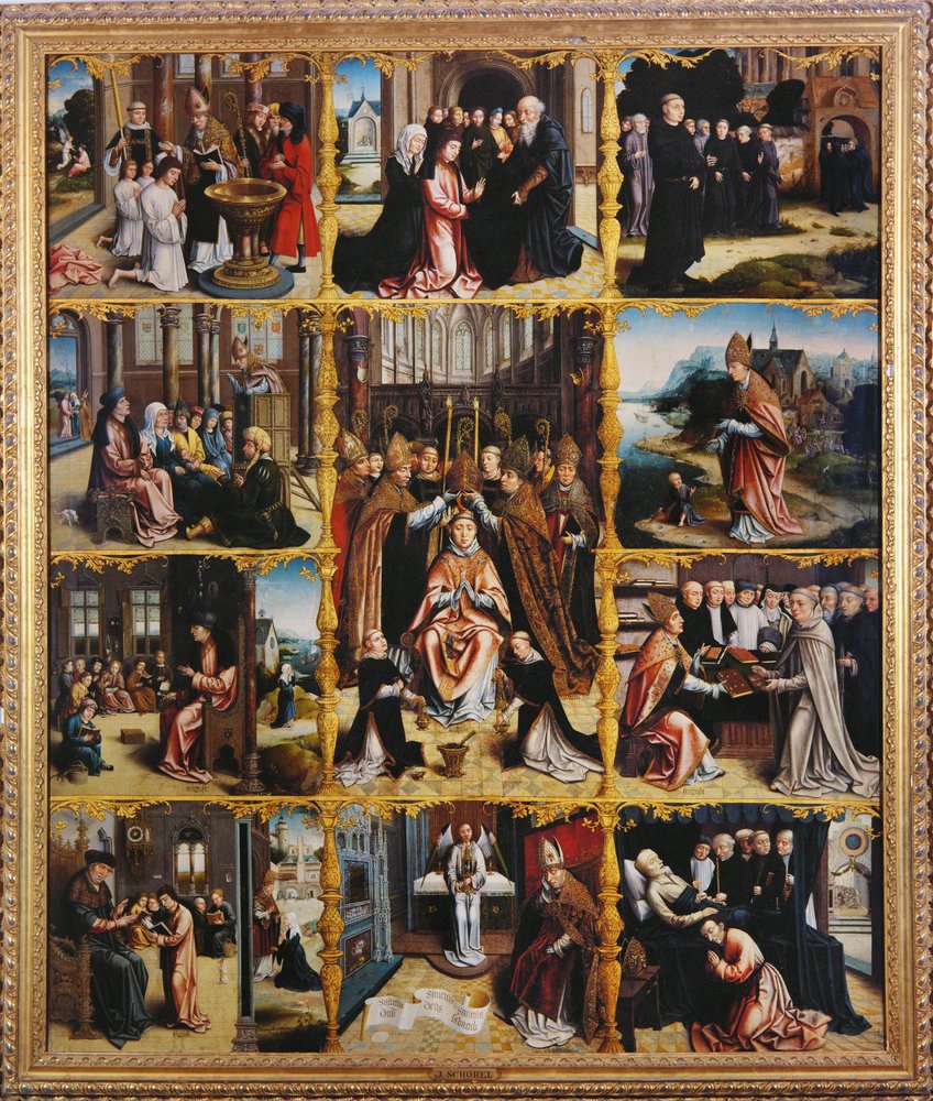 Autel Saint Augustin Jan Van Scorel Estampe Dart