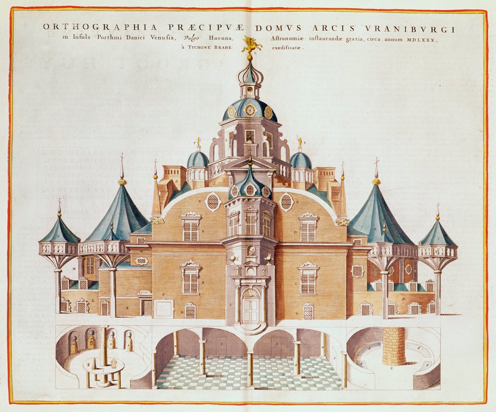 Observatoire Uraniborg de Tycho Brahe de 'Atlas Major' de Joan Blaeu, 1663
