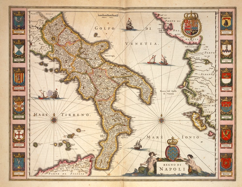 Carte de la région de Calabre, par Joan Blaeu | Joan Blaeu