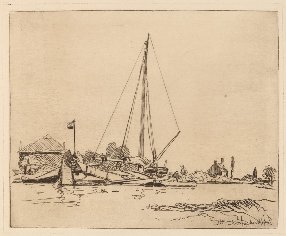 La Barque amarrée | Johan Barthold Jongkind