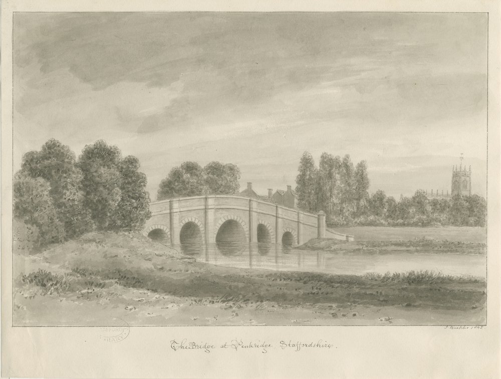 Penkridge Town - Pont [Bull] | John Buckler | Estampe d'art