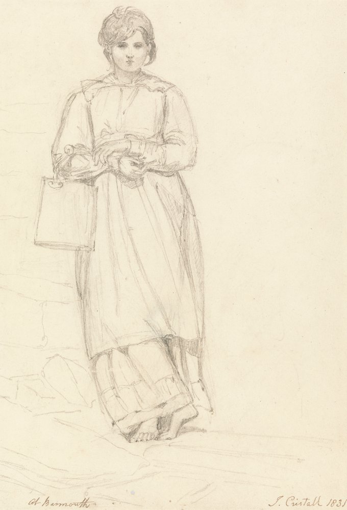 Jeune fille tenant une cruche de lait | Joshua Cristall