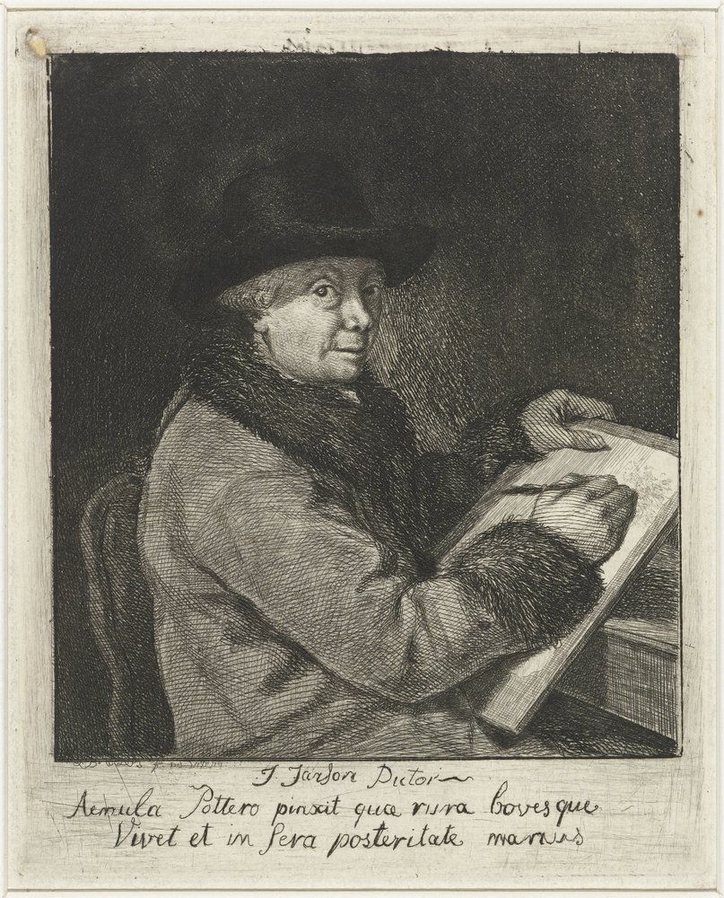 Portrait de l'artiste Johannes Janson, dessinant