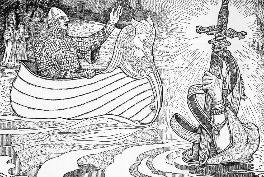 Représentation de la Dame du Lac (fée Viviane), personnage des légendes ...