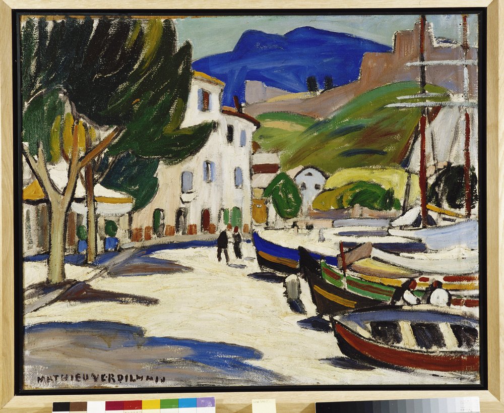 Bateaux sur le quai : un tableau de Cassis par Louis Mathieu Verdilhan ...