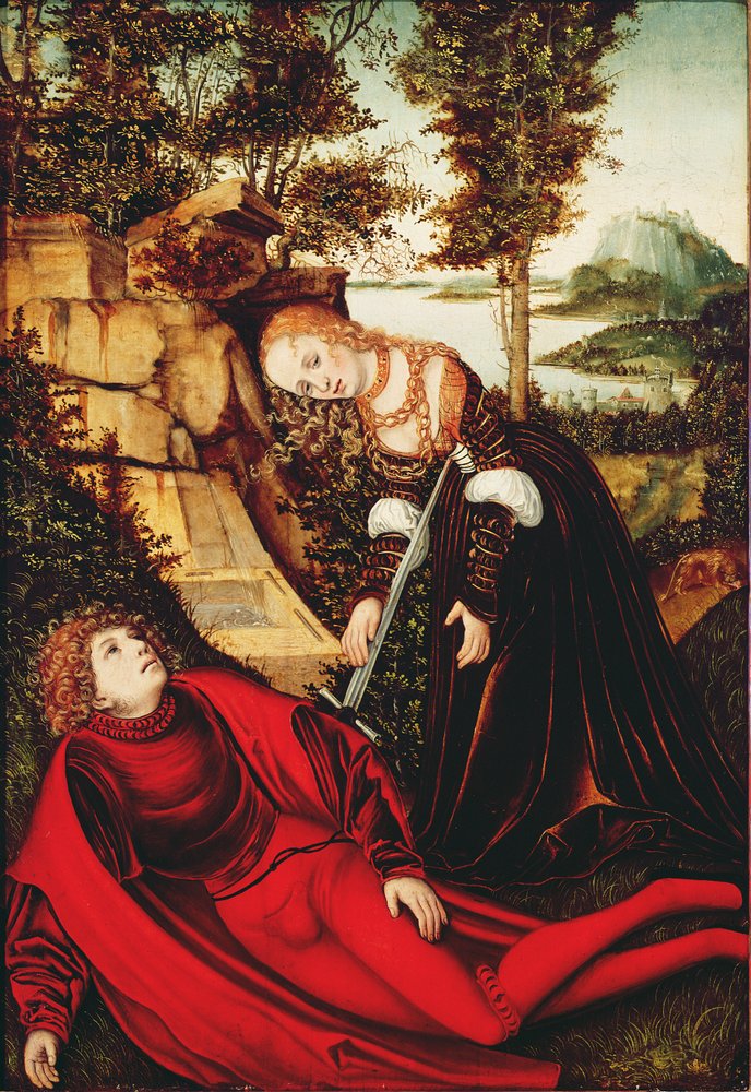 Pyrame et Thisbé | Lucas Cranach the Elder | Estampe d'art