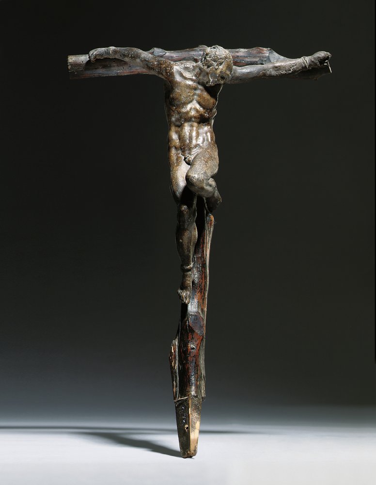 Groupe de crucifixion du Christ, le bon larron et le mauvais larron