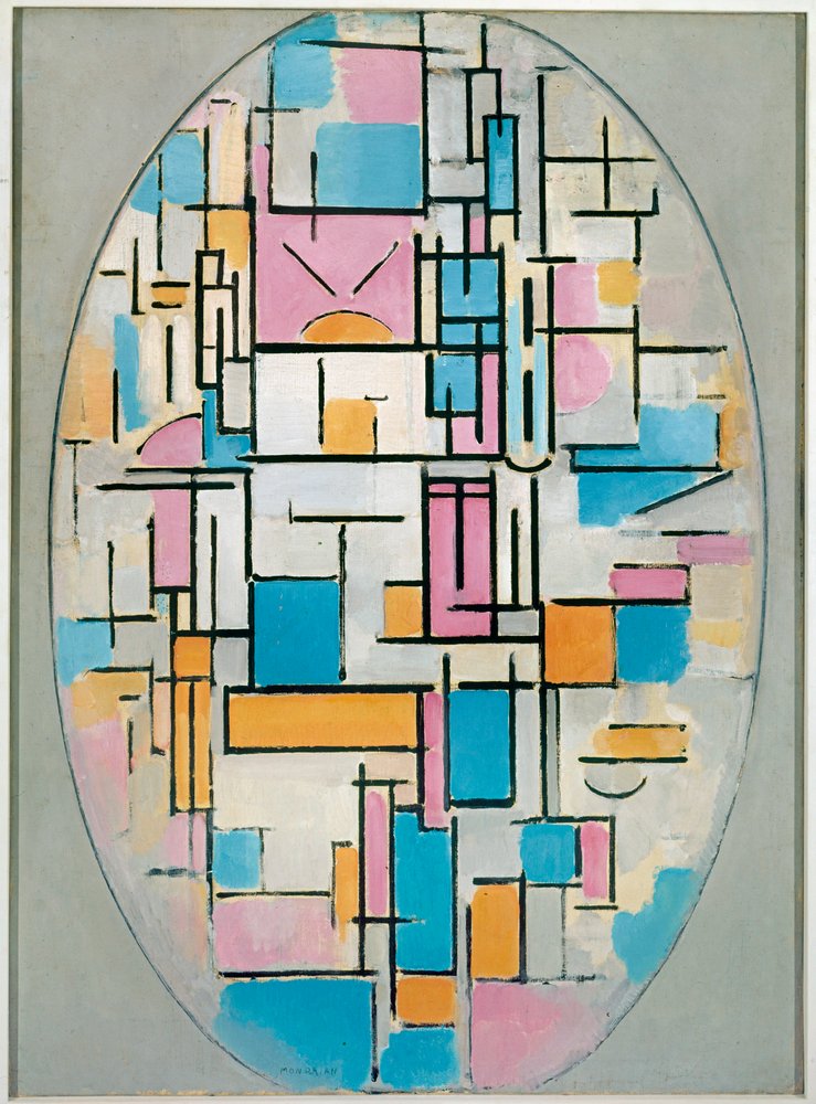 Composition en ovale avec plans de couleur 1 (huile sur toile)
