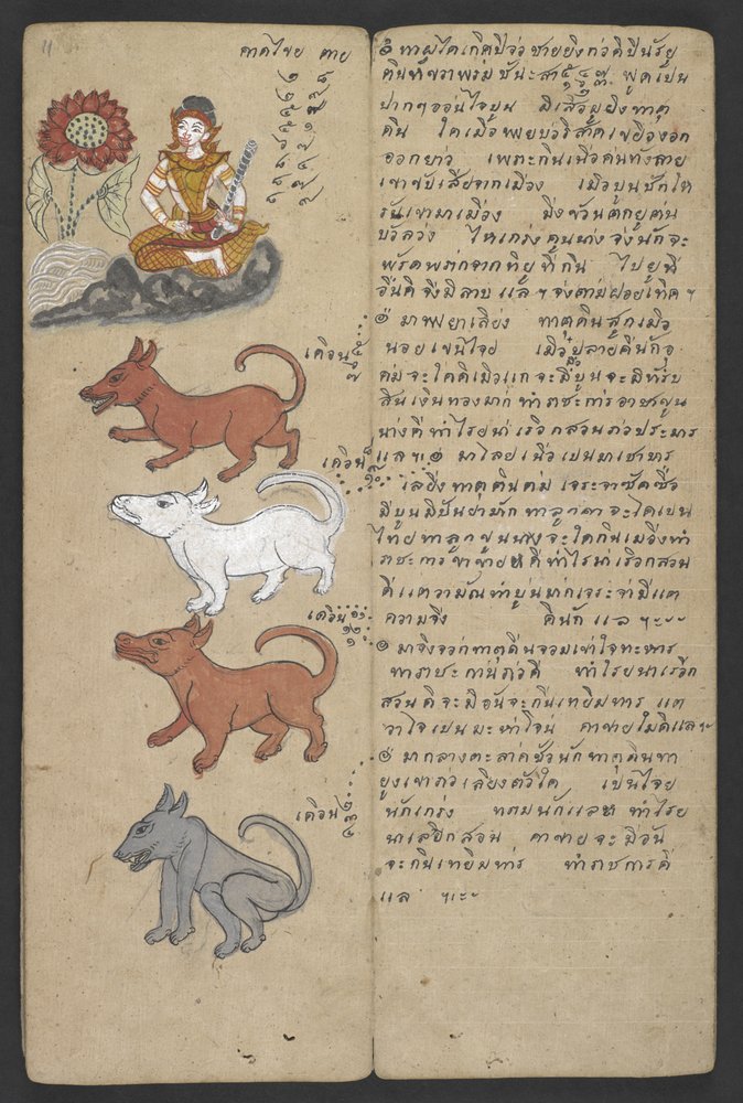 Ou 16455 f.11r, Animaux du Zodiaque, de Phrommachat (parchemin)