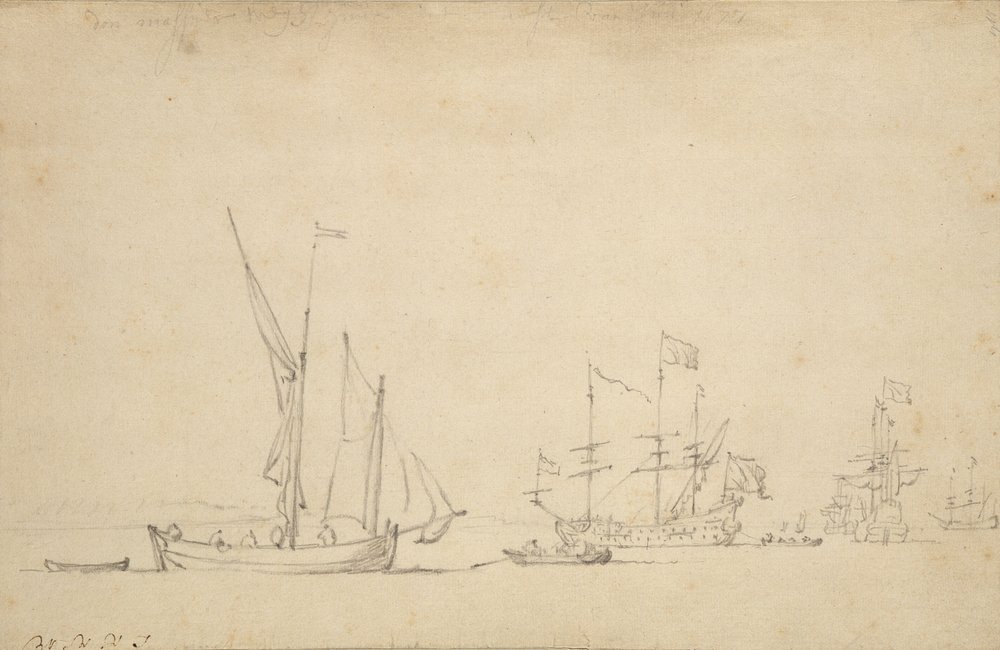 Navires de Sluis, 1677 | Willem van de Velde | Estampe d'art