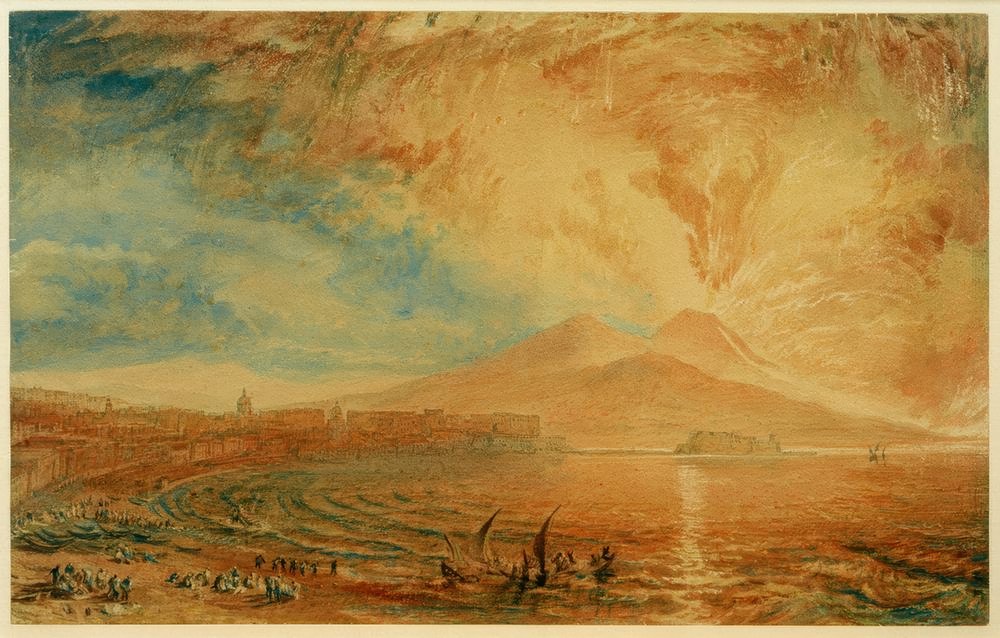 Baie de Naples (Vésuve en colère) | Estampe d'art