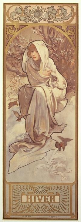 Hiver | Alphonse Mucha | Estampe d'art