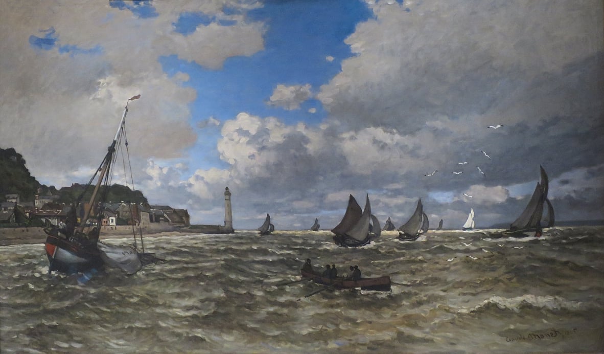 Embouchure de la Seine, Honfleur de Claude Monet, 1865, huile sur toile ...