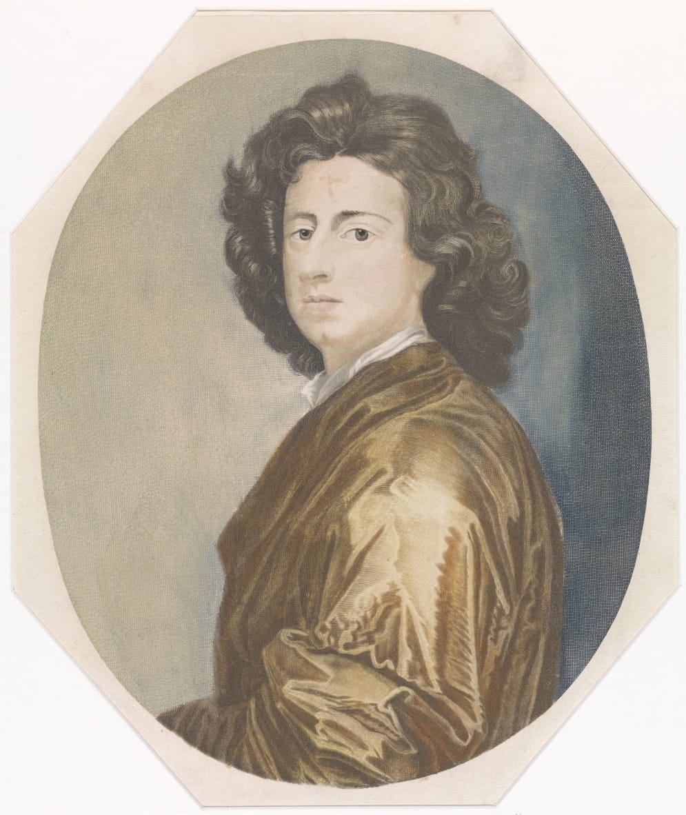 Portrait du peintre Gottfried Kneller | Estampe d'art