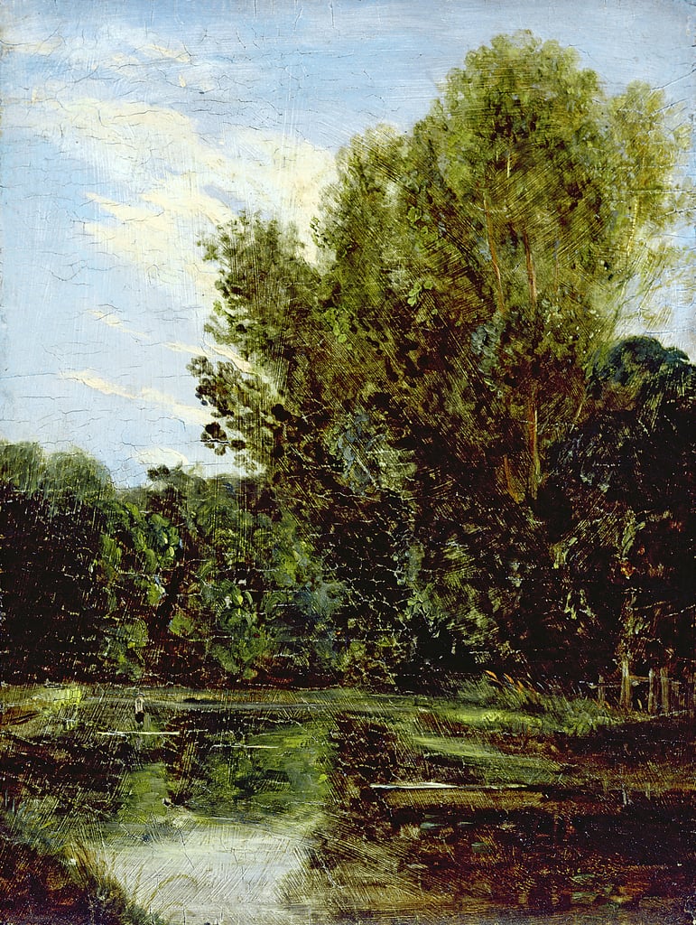 Corner of Hampstead Ponds (huile sur carton)