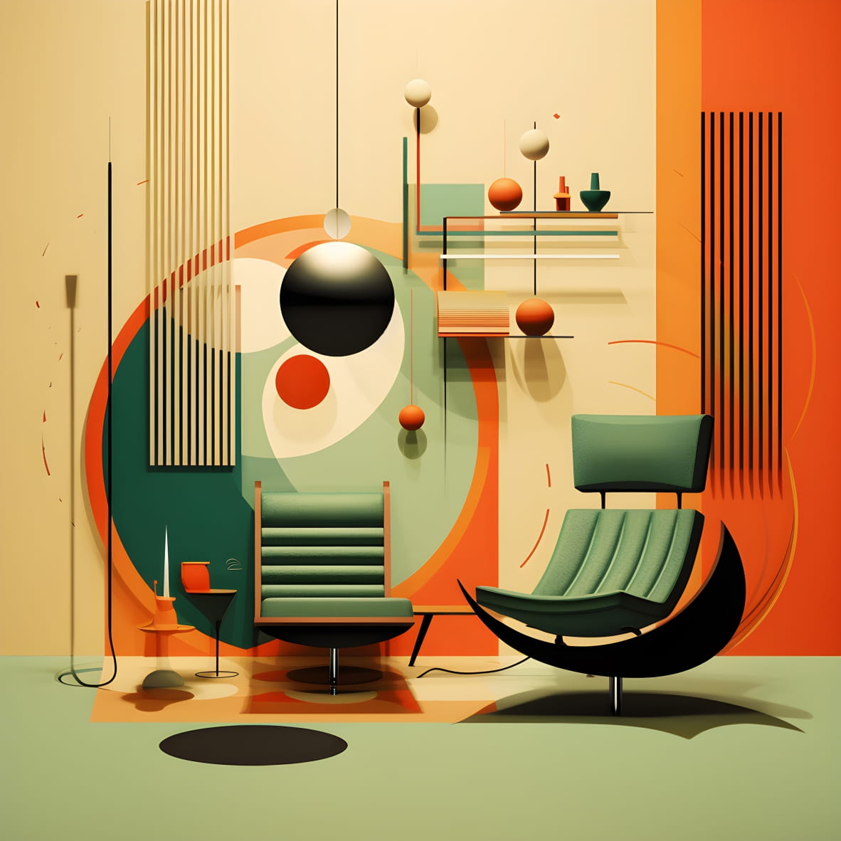 Graphisme de design moderne du milieu du siècle 3