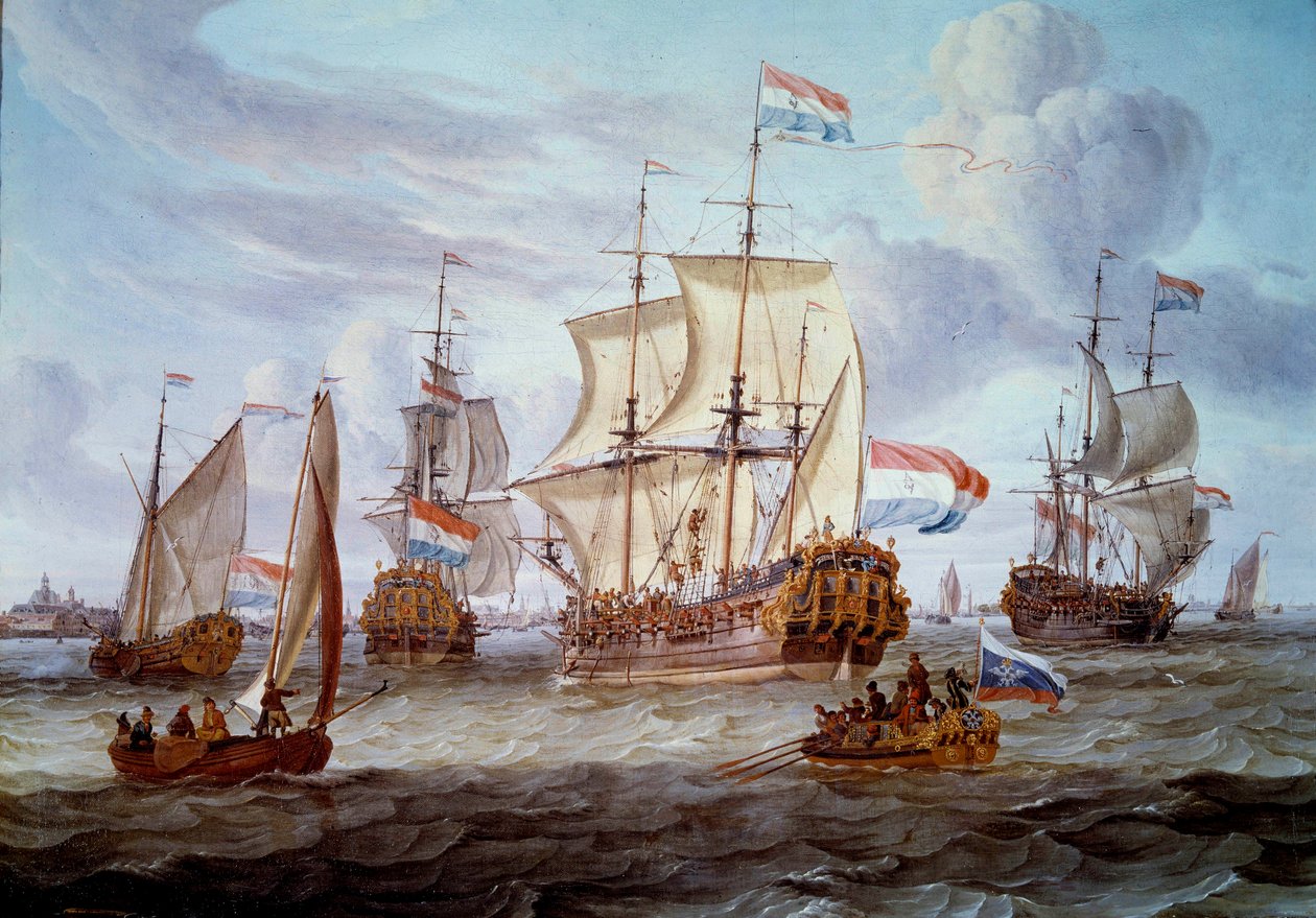 La frégate Pierre et Paul dans le port d'Amsterdam