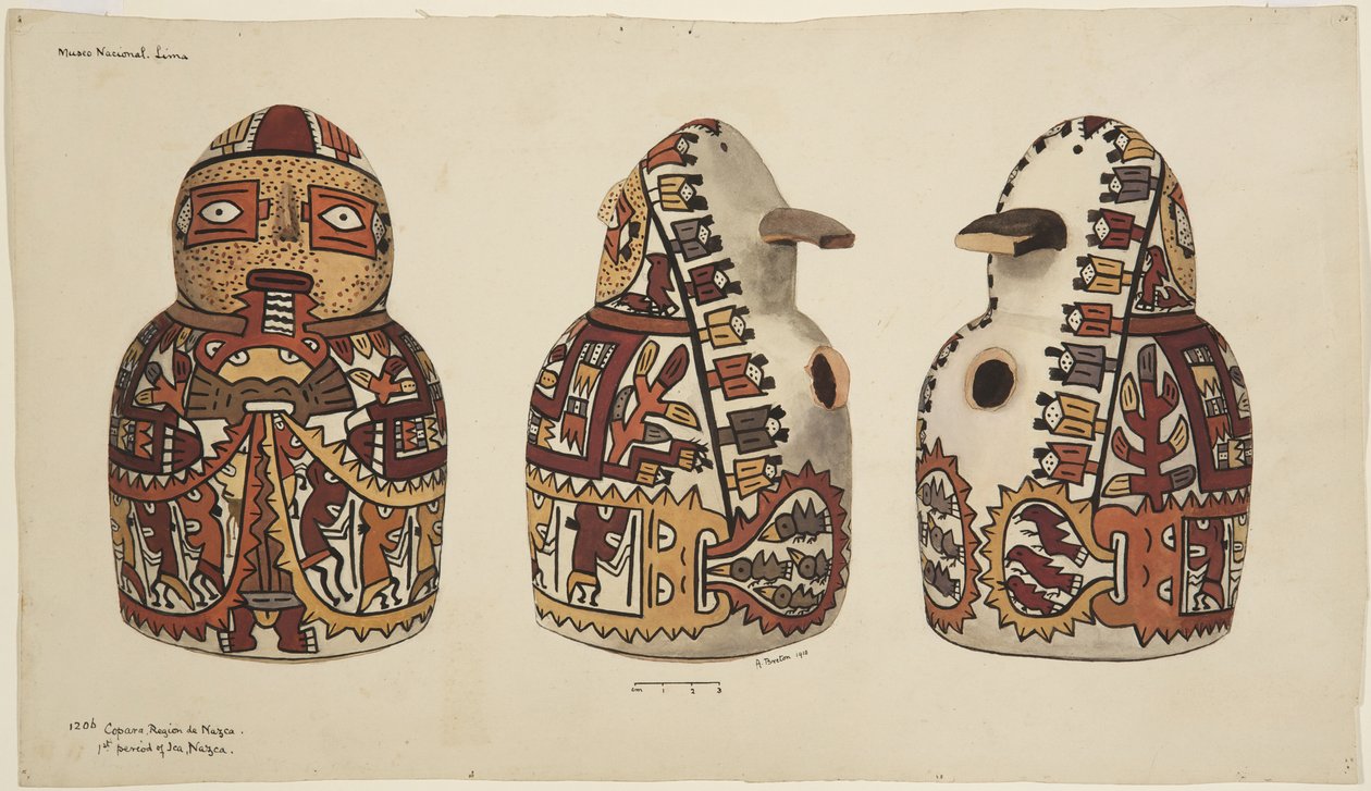 Pot Nazca, poterie peinte vesse | Adela Breton