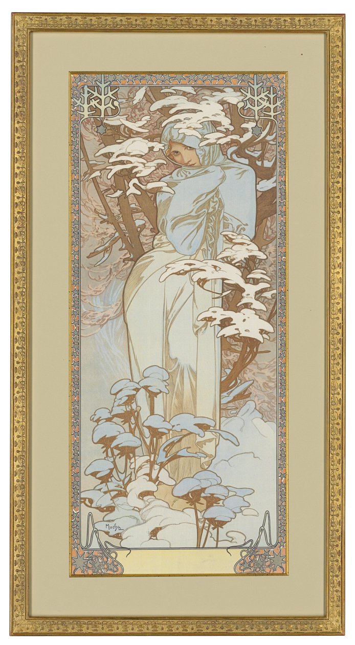 Les Quatre Saisons : Hiver, 1900 | Alphonse Mucha