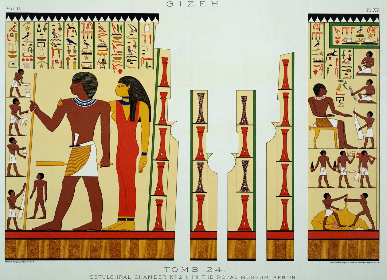 Tombe 24, chambre sépulcrale n° 2, de Gizeh, Volume II, planche XV de l ...
