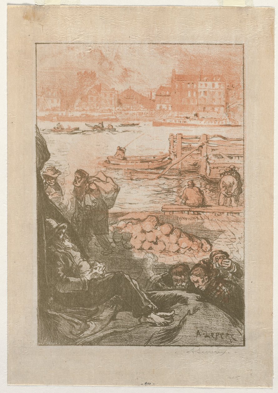 [Paysans près d'un quai, Paris] | Auguste Louis Lepère
